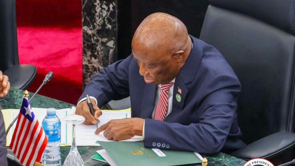 President Boakai Signs ECOWAS 50th Anniversary Declaration in Lagos ...